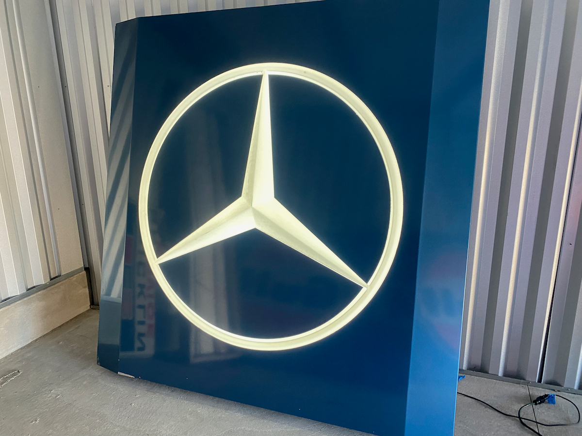 79" X 79" Illuminated Mercedes-Benz Logo Dealer Sign For Sale | The MB ...