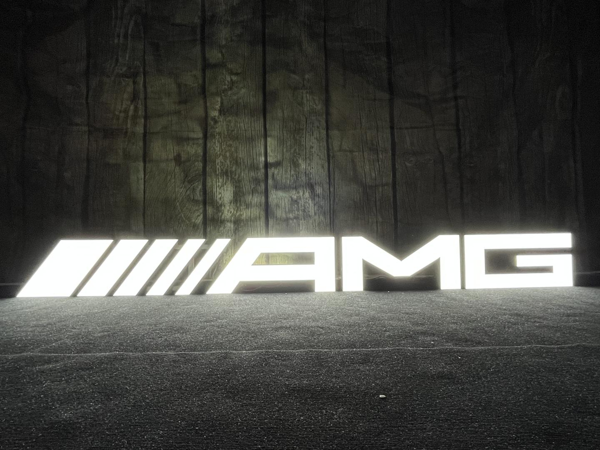NO RESERVE: Original Mercedes-Benz Promotional 10' Illuminated AMG Sign ...