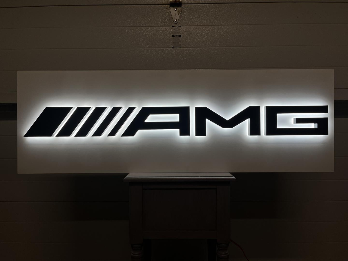 NO RESERVE: Original Mercedes-AMG Promotional Illuminated Sign For Sale ...