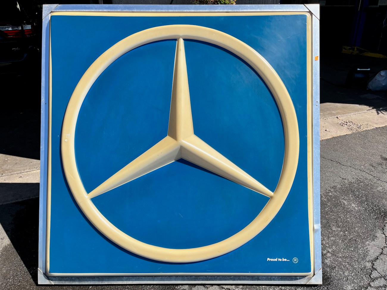 5' x 5' 80's Mercedes-Benz Dealer Sign For Sale | The MB Market