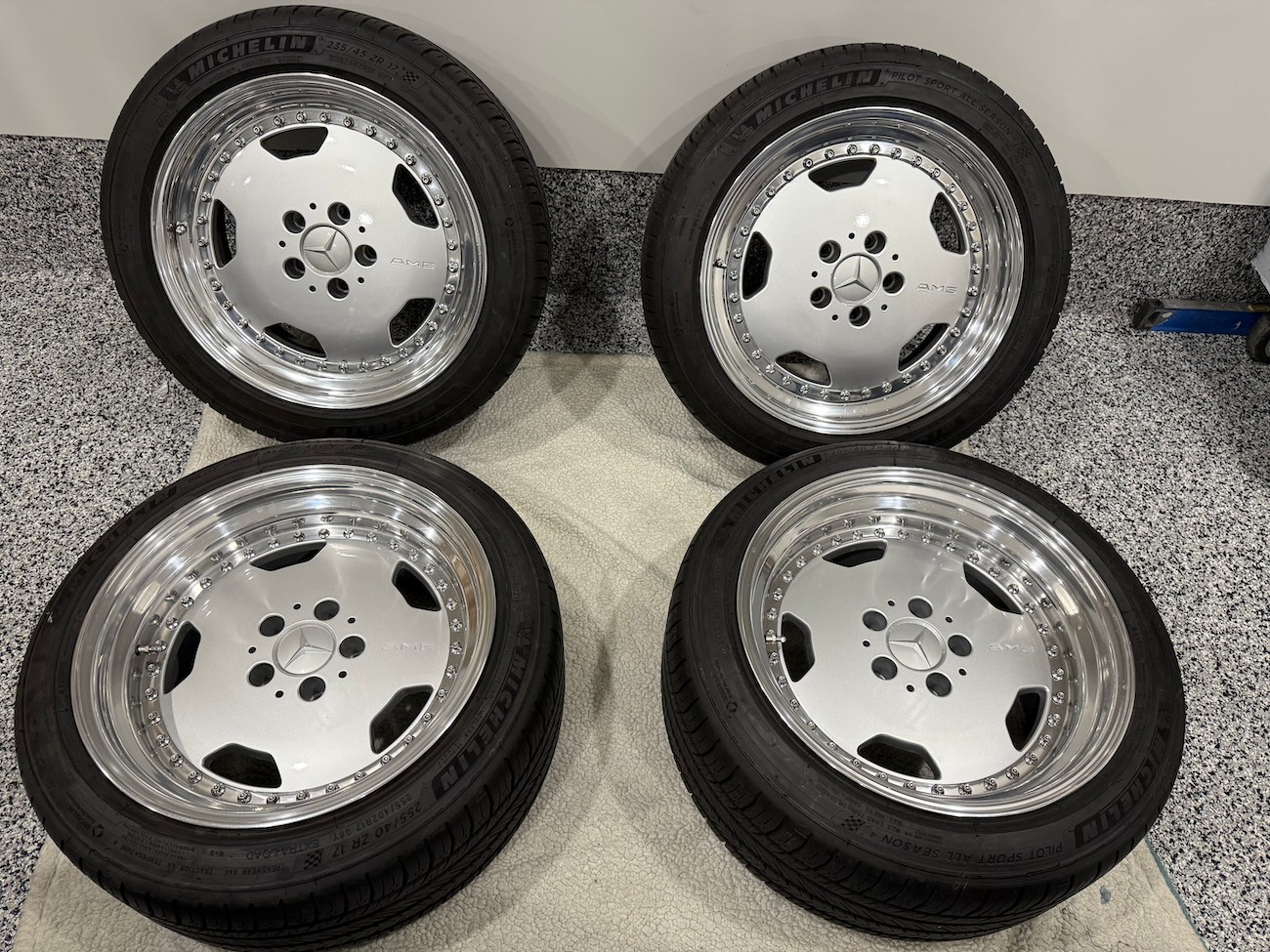 Staggered 3-piece 17" AMG Aero III Wheels by OZ Racing w/Tires For Sale ...