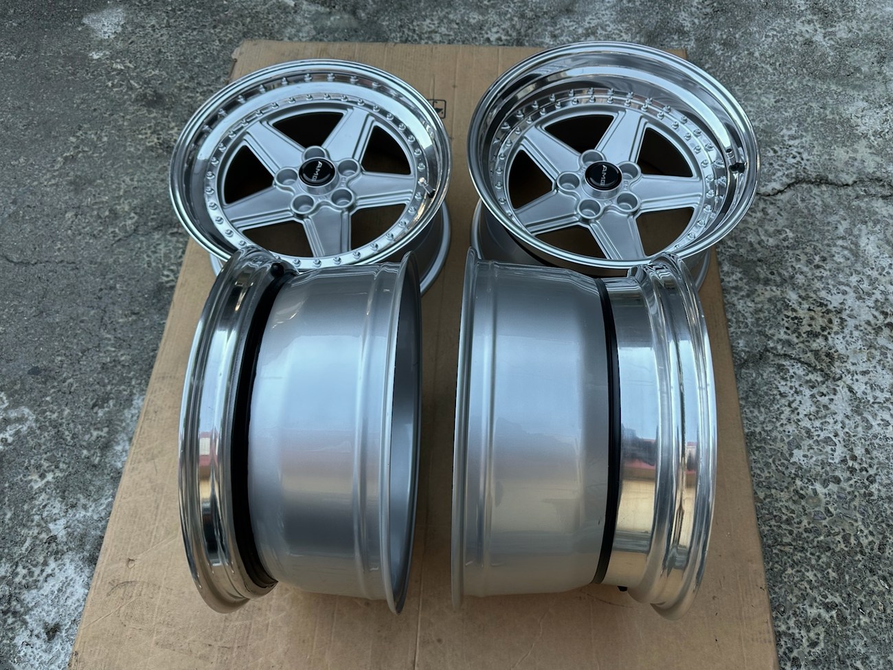 Staggered 3-Piece 17" AMG Penta Wheels For Sale | The MB Market