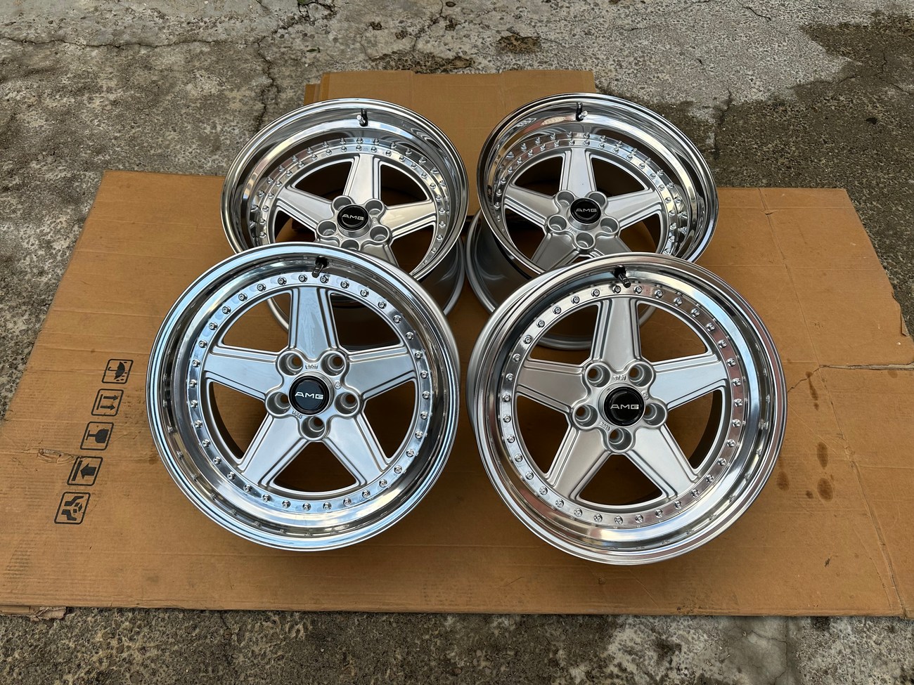 Staggered 3-Piece 17" AMG Penta Wheels For Sale | The MB Market