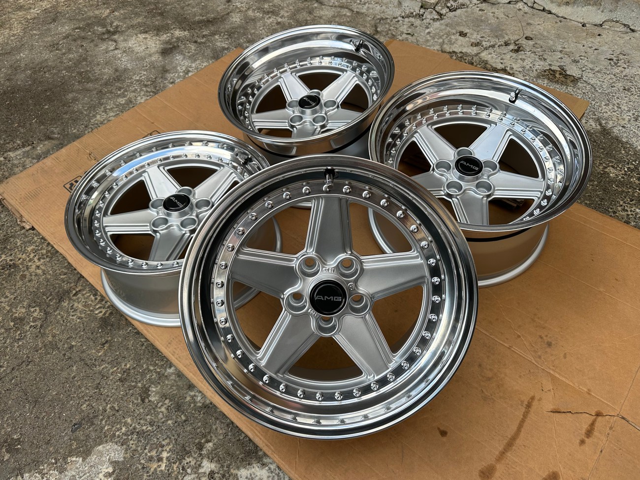 Staggered 3-Piece 17" AMG Penta Wheels For Sale | The MB Market