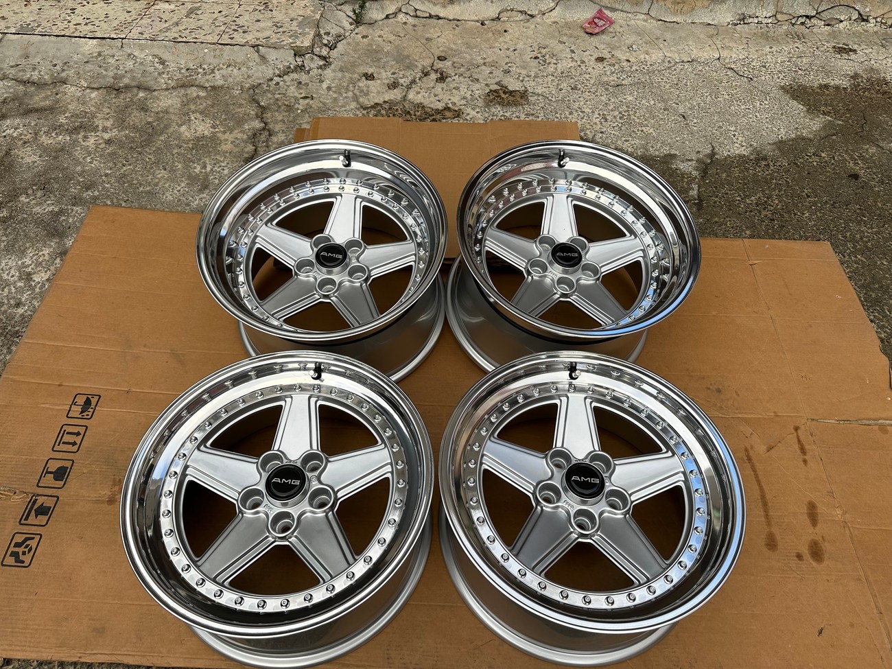 Staggered 3-Piece 17" AMG Penta Wheels For Sale | The MB Market
