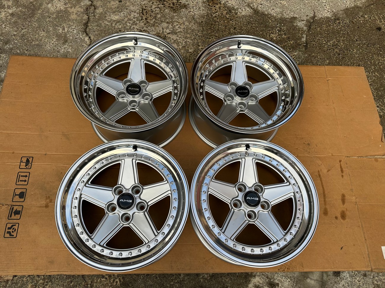 Staggered 3-Piece 17" AMG Penta Wheels For Sale | The MB Market