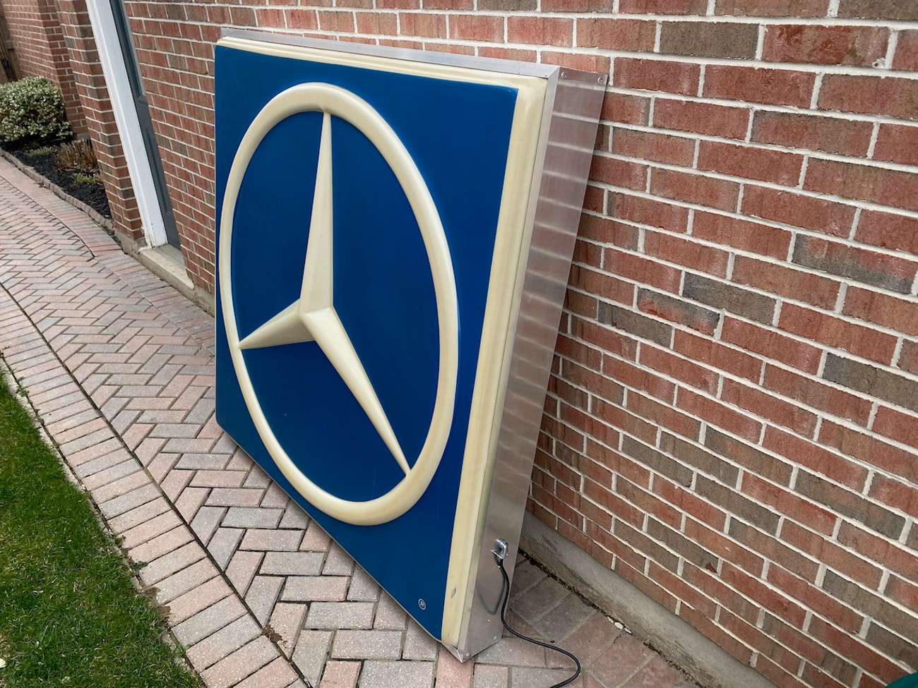 5' x 5' Illuminated 80's Mercedes-Benz Dealer Sign For Sale | The MB Market