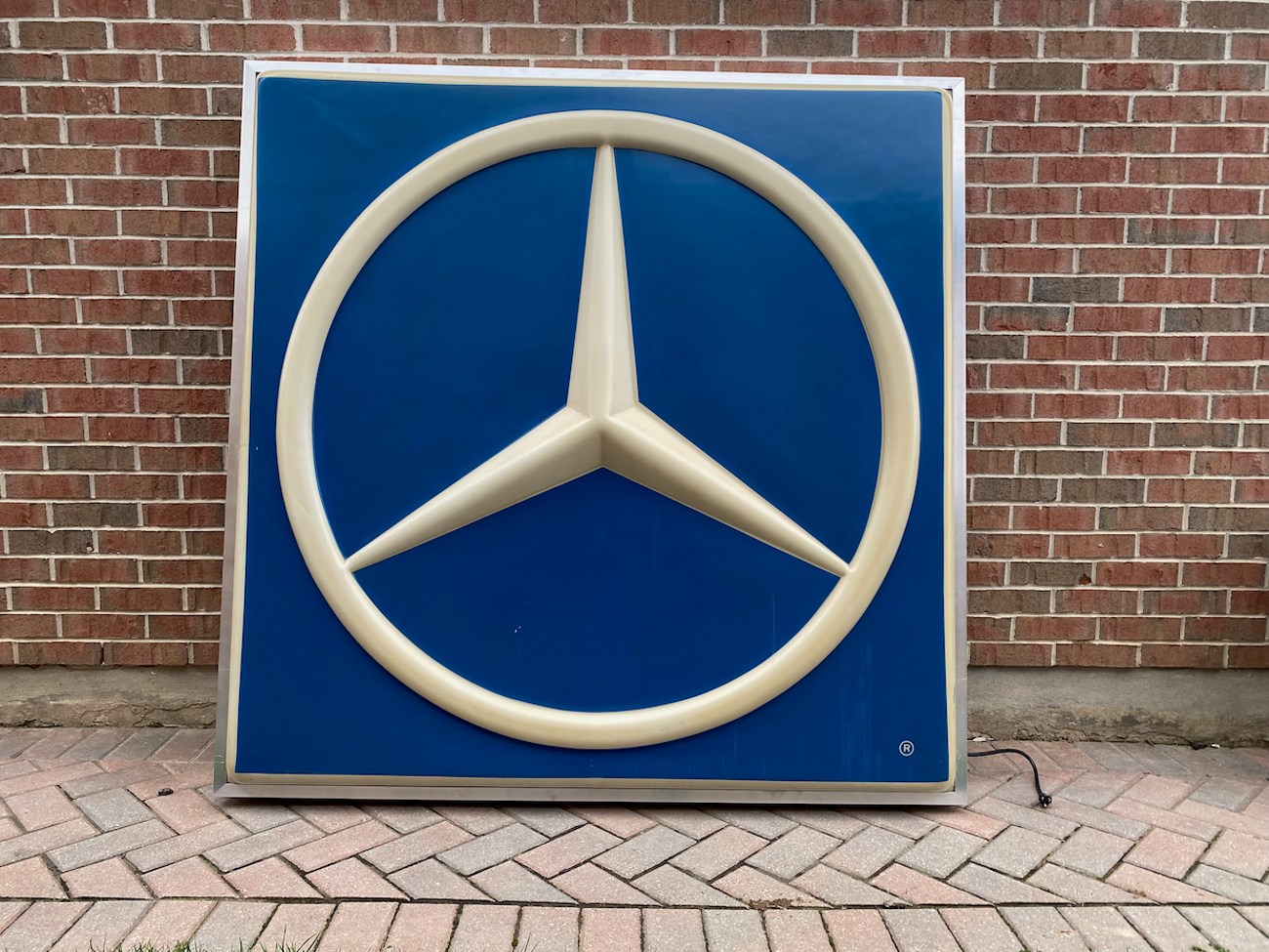 5' x 5' Illuminated 80's Mercedes-Benz Dealer Sign For Sale | The MB Market