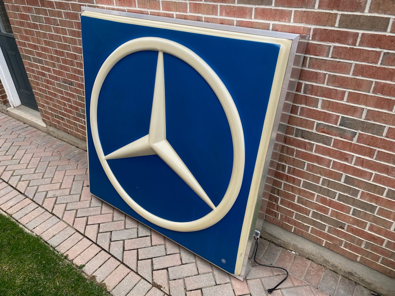 5' x 5' Illuminated 80's Mercedes-Benz Dealer Sign For Sale | The MB Market