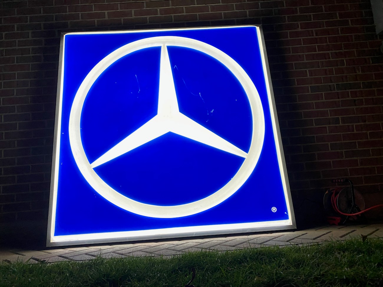 5' x 5' Illuminated 80's Mercedes-Benz Dealer Sign For Sale | The MB Market