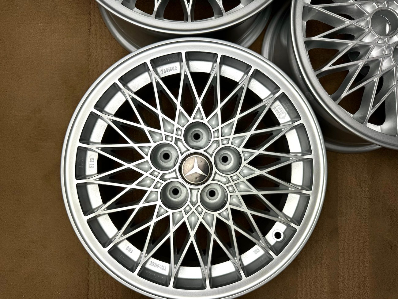 Set of Five 15" 1000 Miglia Italian Wheels For Sale | The MB Market