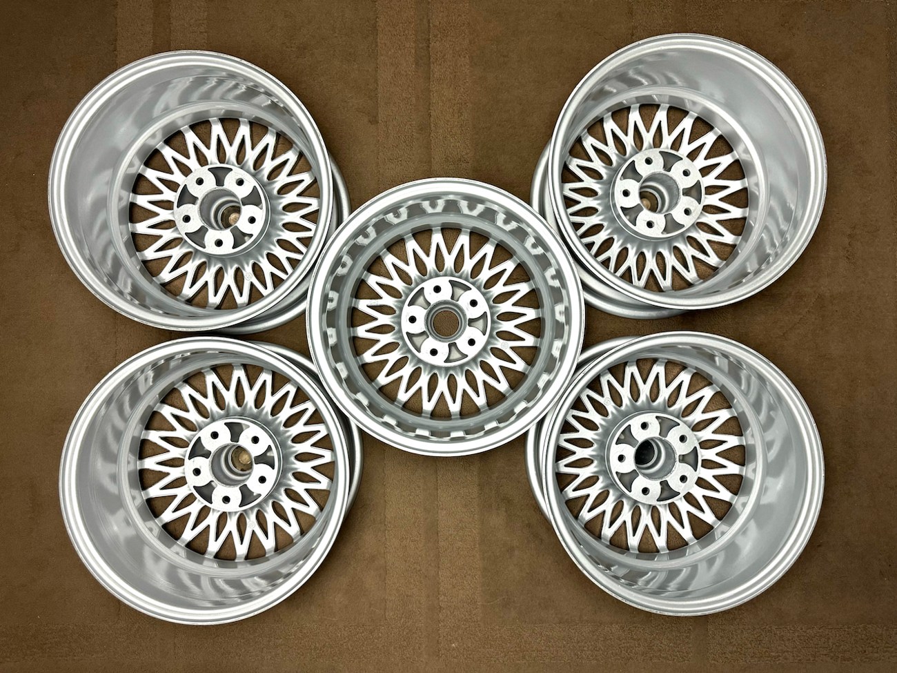 Set of Five 15" 1000 Miglia Italian Wheels For Sale | The MB Market