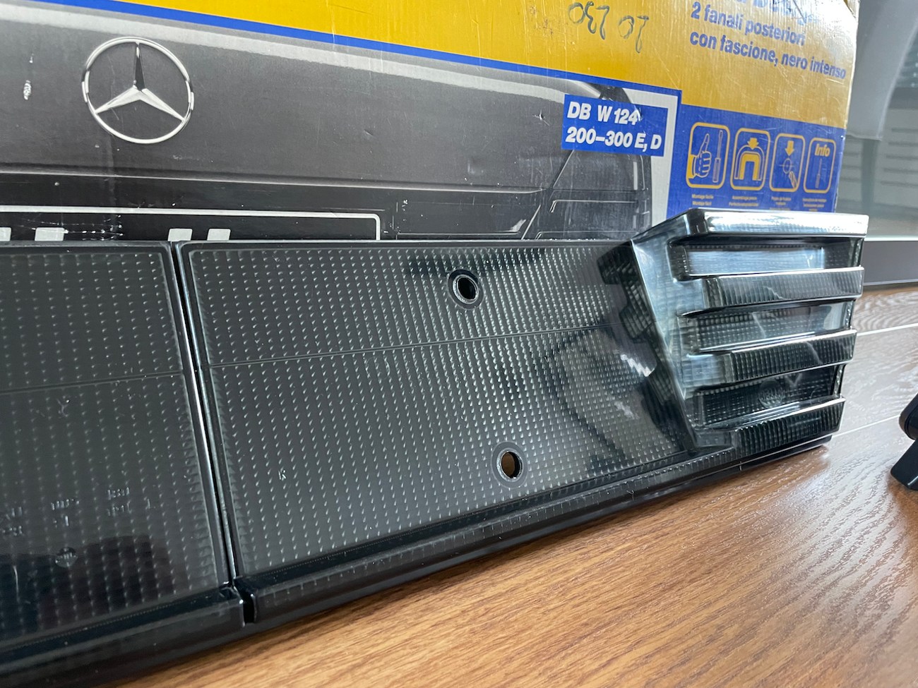 NOS W124 HELLA Smoked Taillights w/Heckblende, Reflectors, and Fog ...