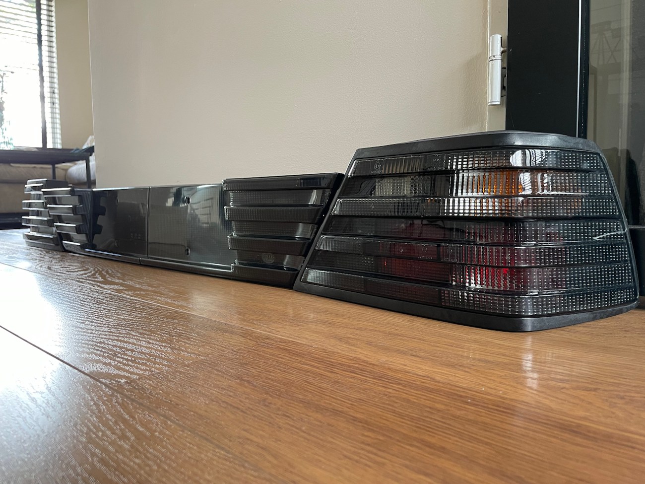 NOS W124 HELLA Smoked Taillights w/Heckblende, Reflectors, and Fog ...
