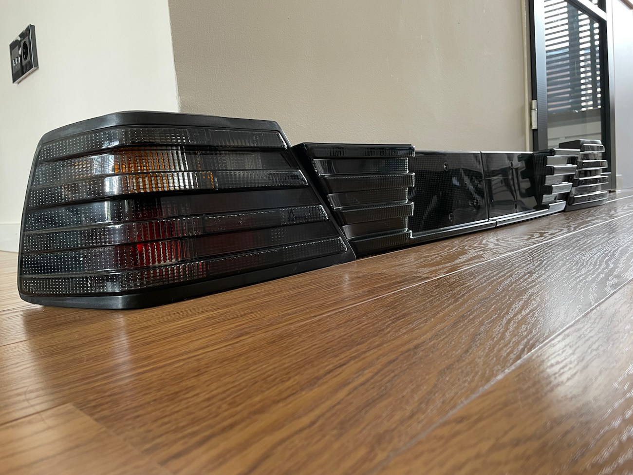 NOS W124 HELLA Smoked Taillights w/Heckblende, Reflectors, and Fog ...