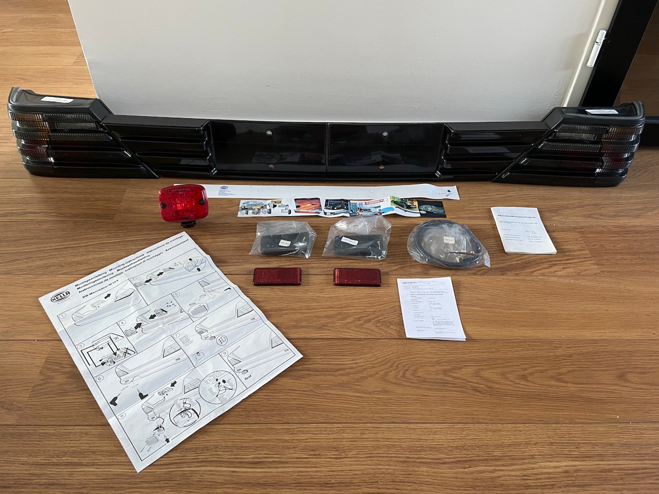 NOS W124 HELLA Smoked Taillights w/Heckblende, Reflectors, and Fog ...