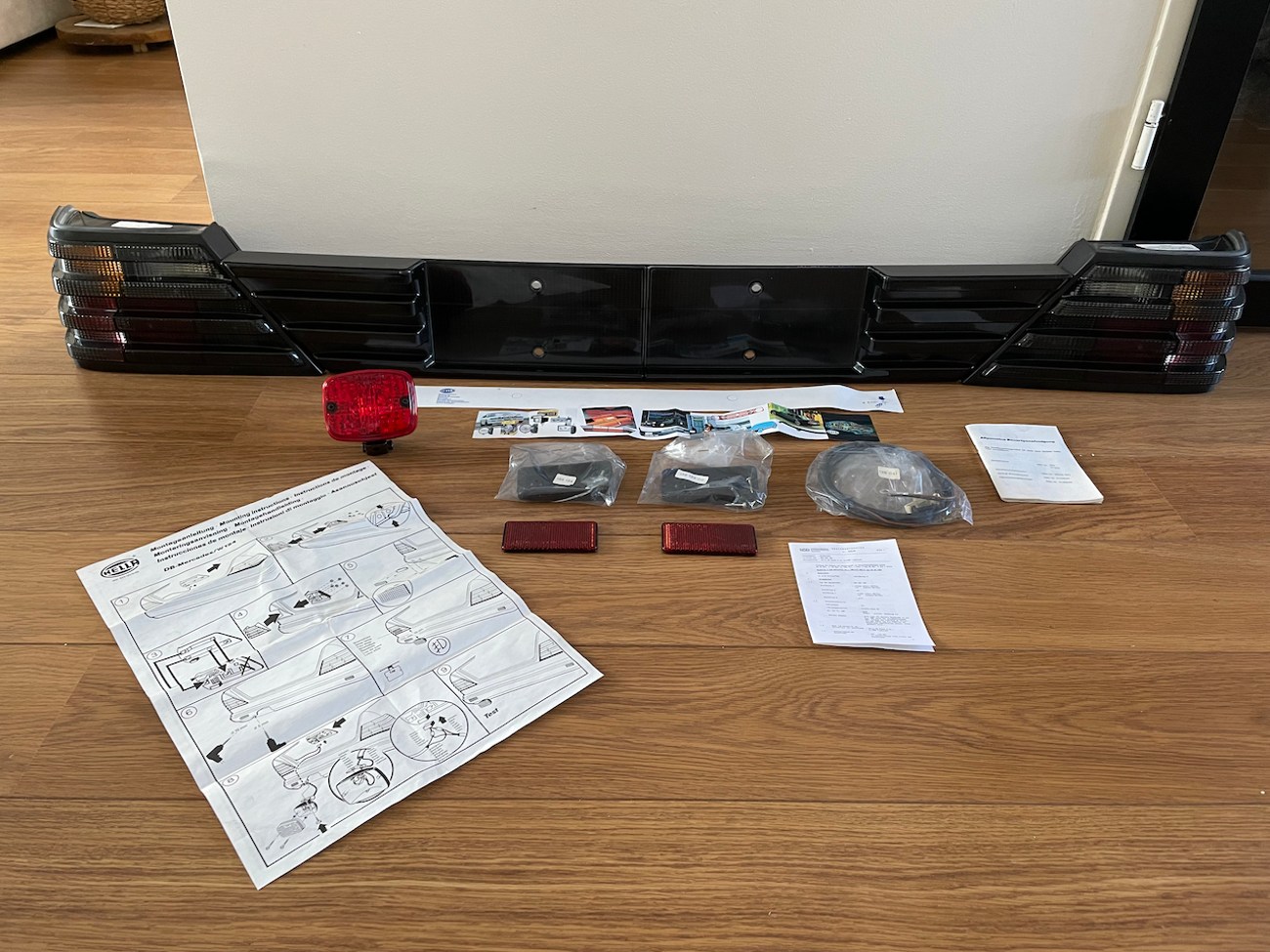 NOS W124 HELLA Smoked Taillights w/Heckblende, Reflectors, and Fog ...