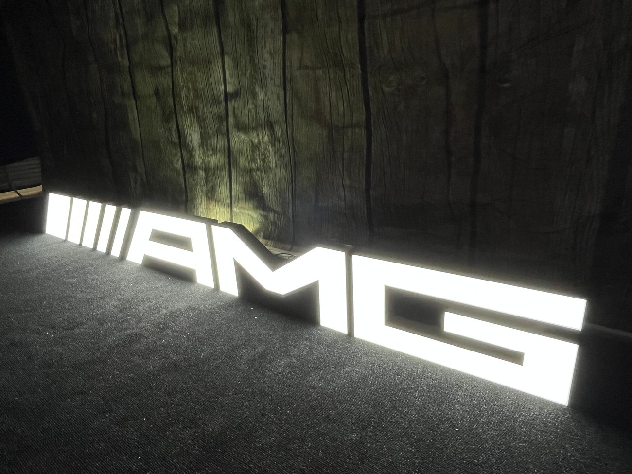 NO RESERVE: Original Mercedes-Benz Promotional 10' Illuminated AMG Sign ...