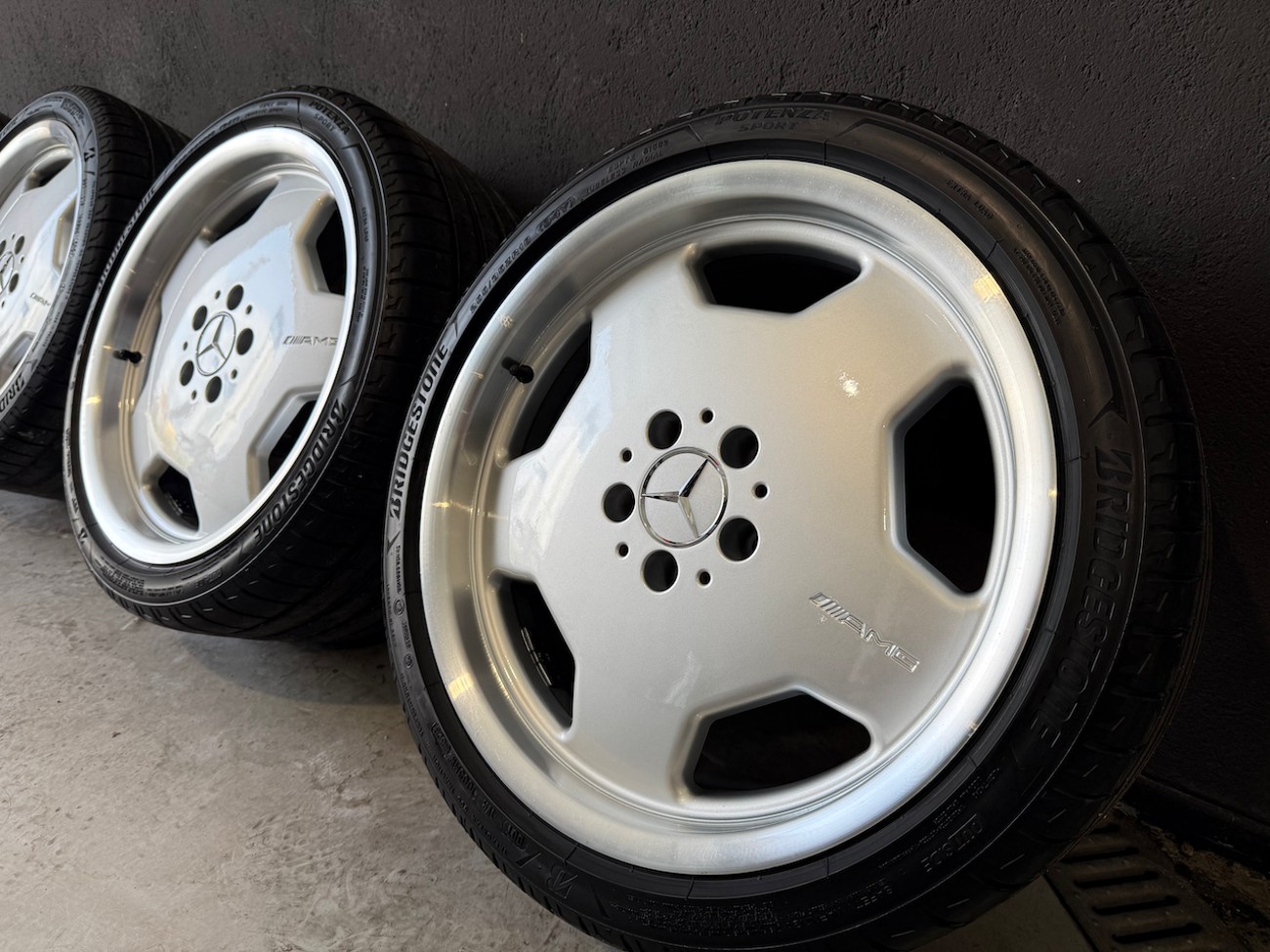 NO RESERVE: Staggered 18" AMG Aero II Monoblock Wheels & Tires For Sale ...