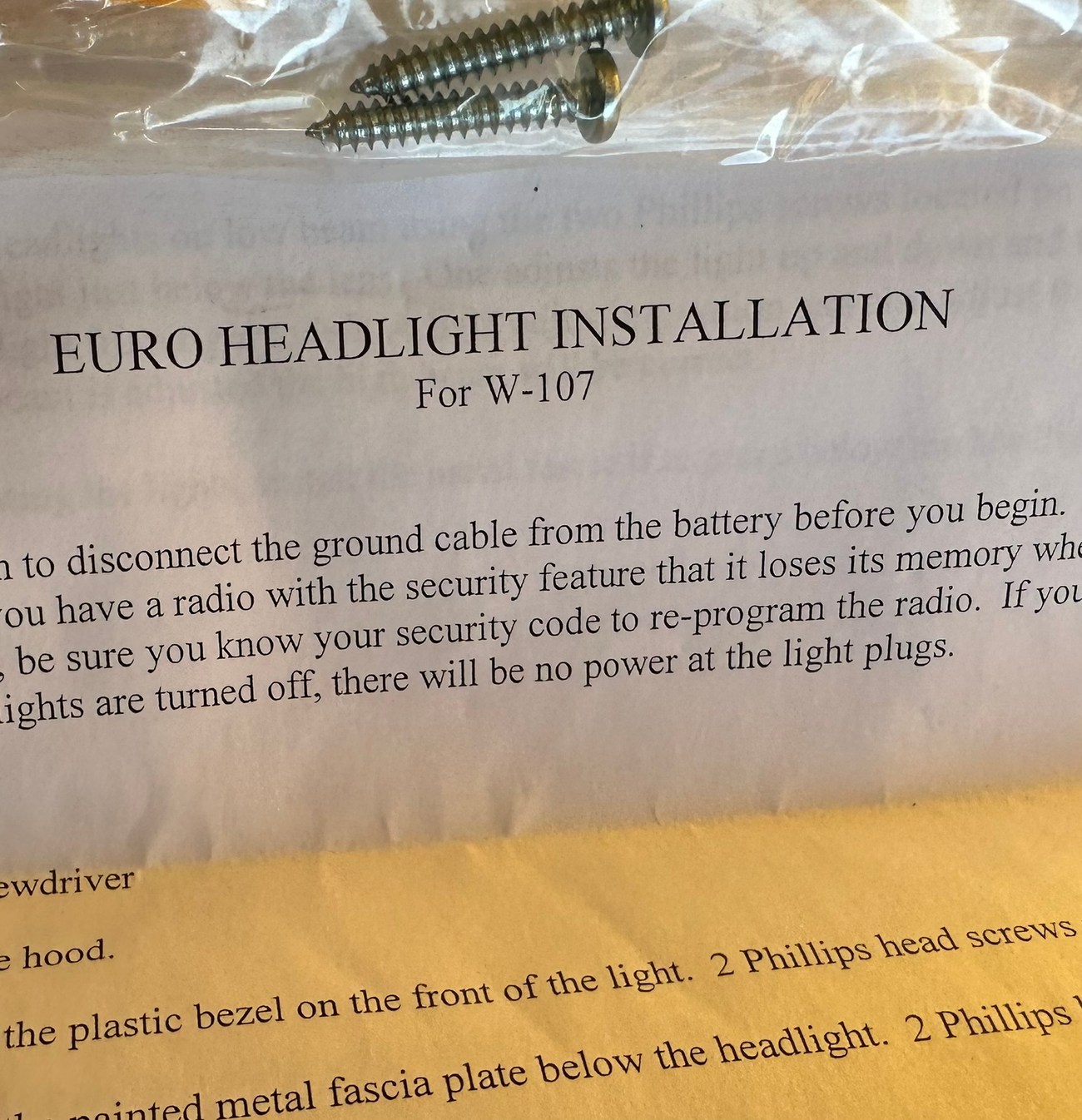 New NOS R107 European Headlamps For Sale | The MB Market