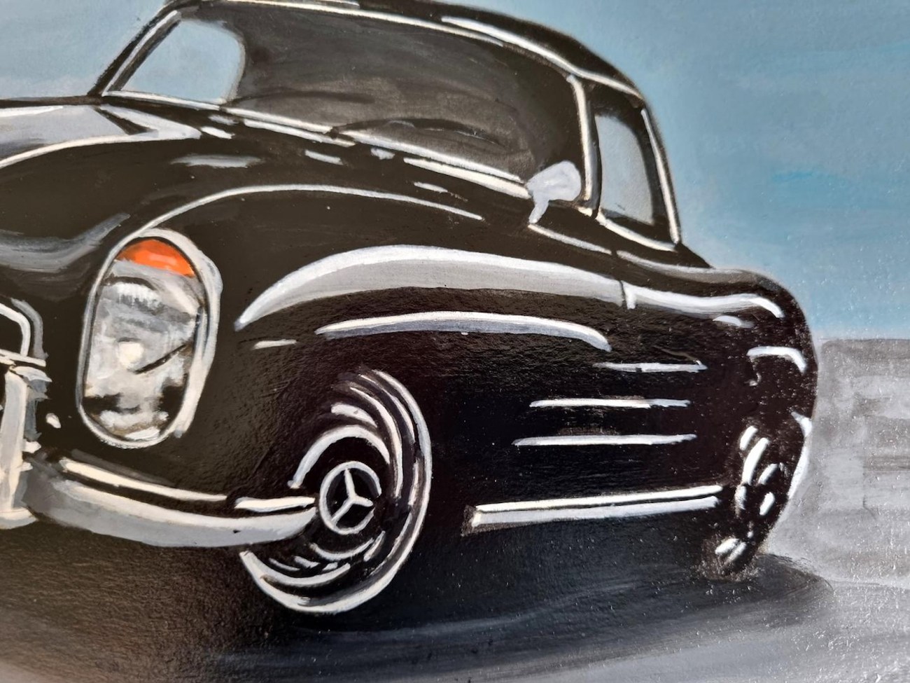 Acrylic Painting of Mercedes-Benz 300SL Roadster by Shomi For Sale ...