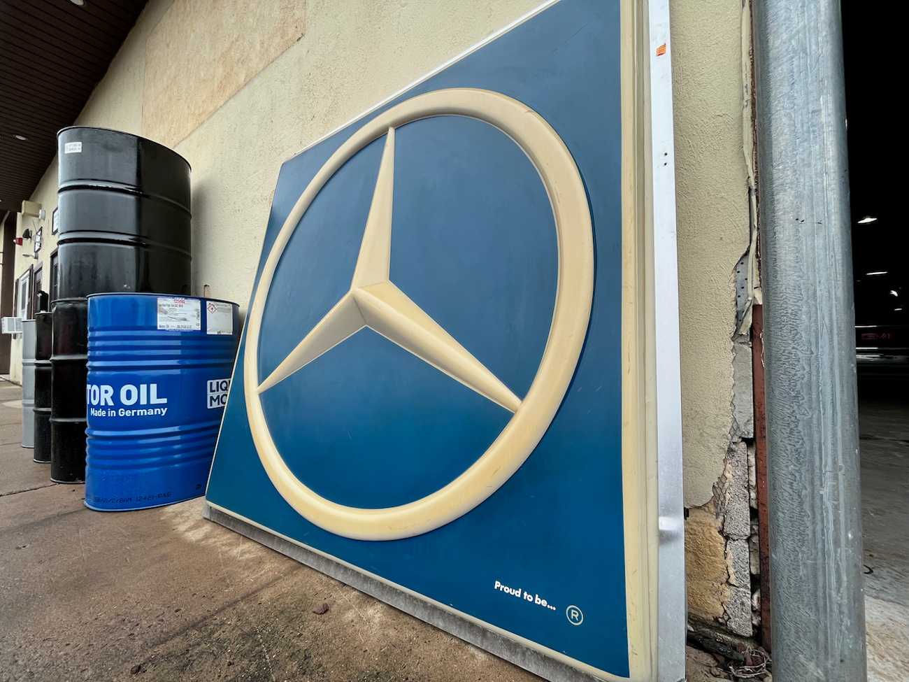 5' x 5' 80's Mercedes-Benz Dealer Sign For Sale | The MB Market