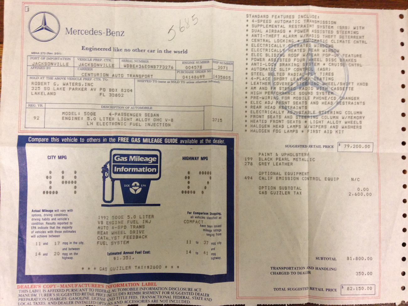 13-Years-Owned 1992 Mercedes-Benz 500E For Sale | The MB Market