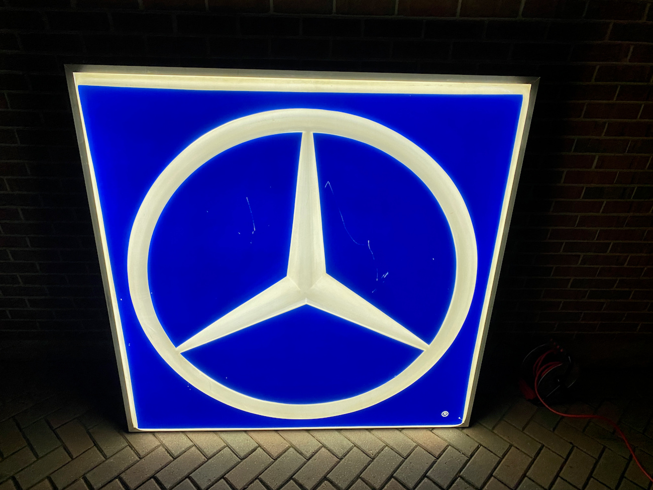 5' x 5' Illuminated 80's Mercedes-Benz Dealer Sign For Sale | The MB Market