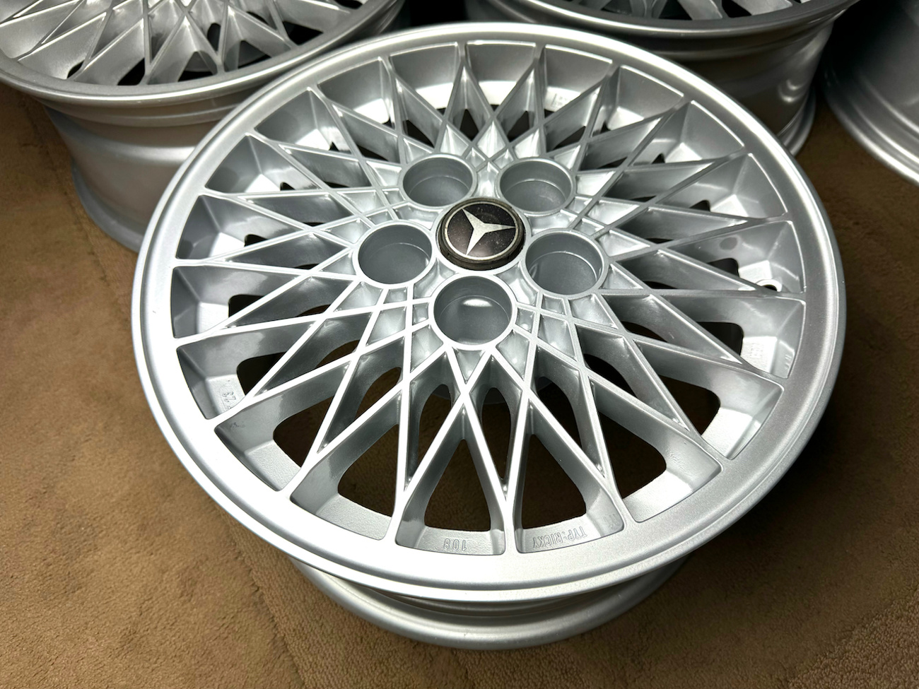 Set of Five 15" 1000 Miglia Italian Wheels For Sale | The MB Market