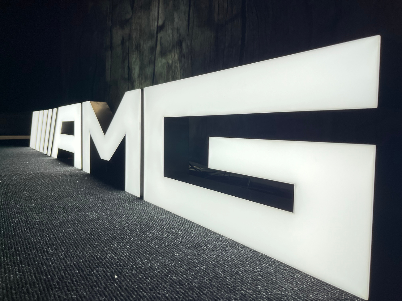 NO RESERVE: Original Mercedes-Benz Promotional 10' Illuminated AMG Sign ...