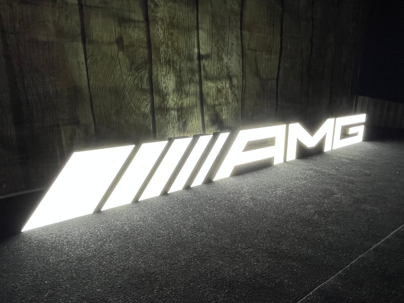 NO RESERVE: Original Mercedes-Benz Promotional 10' Illuminated AMG Sign ...