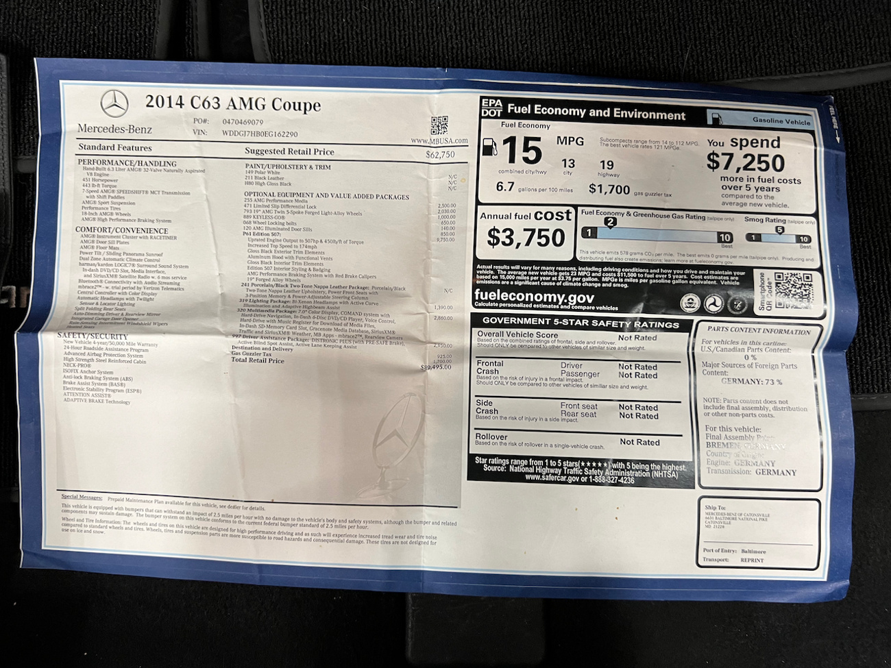 2014 Mercedes-Benz C63 AMG Coupe Edition 507 For Sale | The MB Market