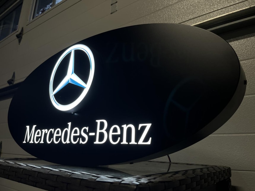NO RESERVE: Original Mercedes-Benz Promotional Illuminated Sign For ...